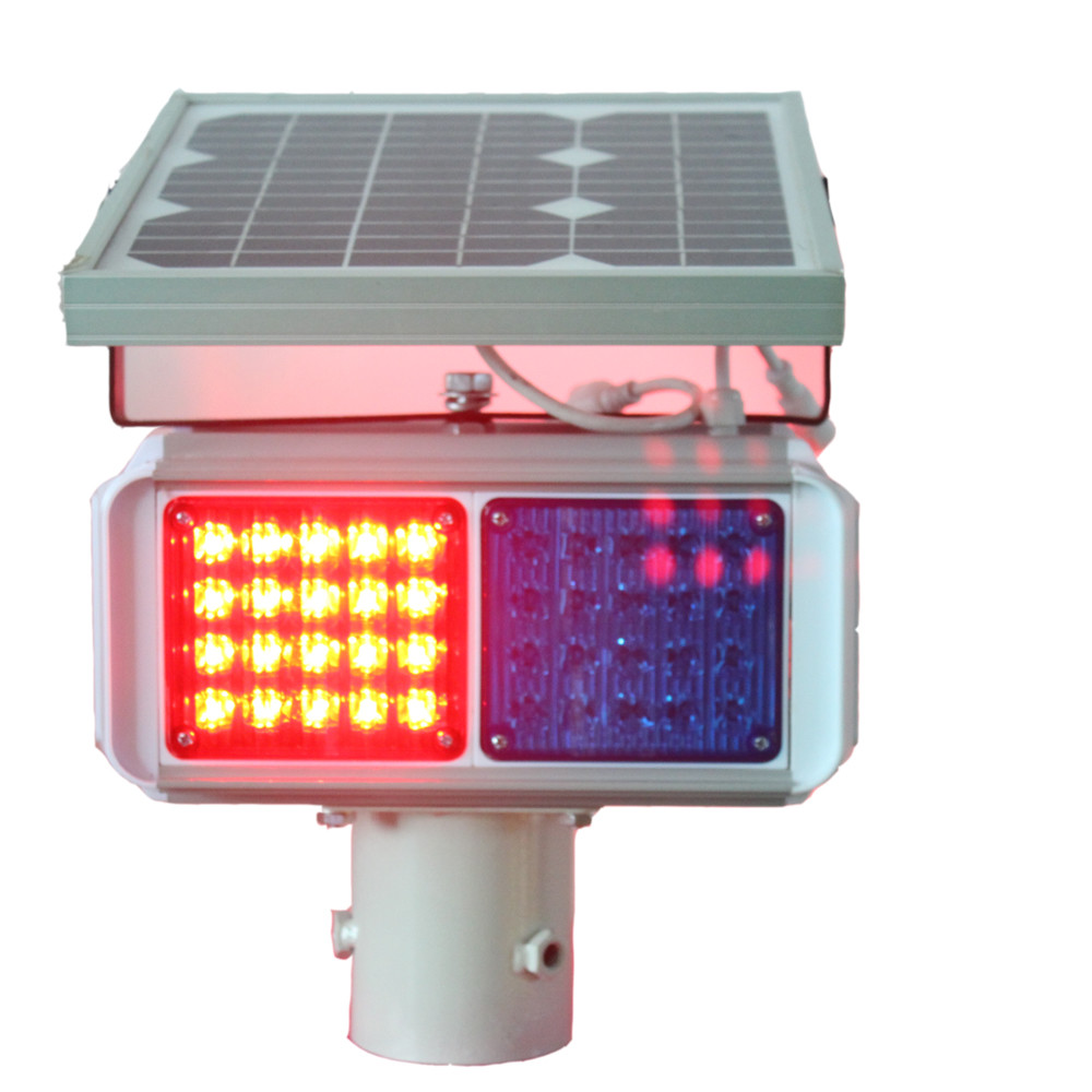 Rohs Approvel 300mm Solar Powered LED Flashing Lights , Red And Blue ...