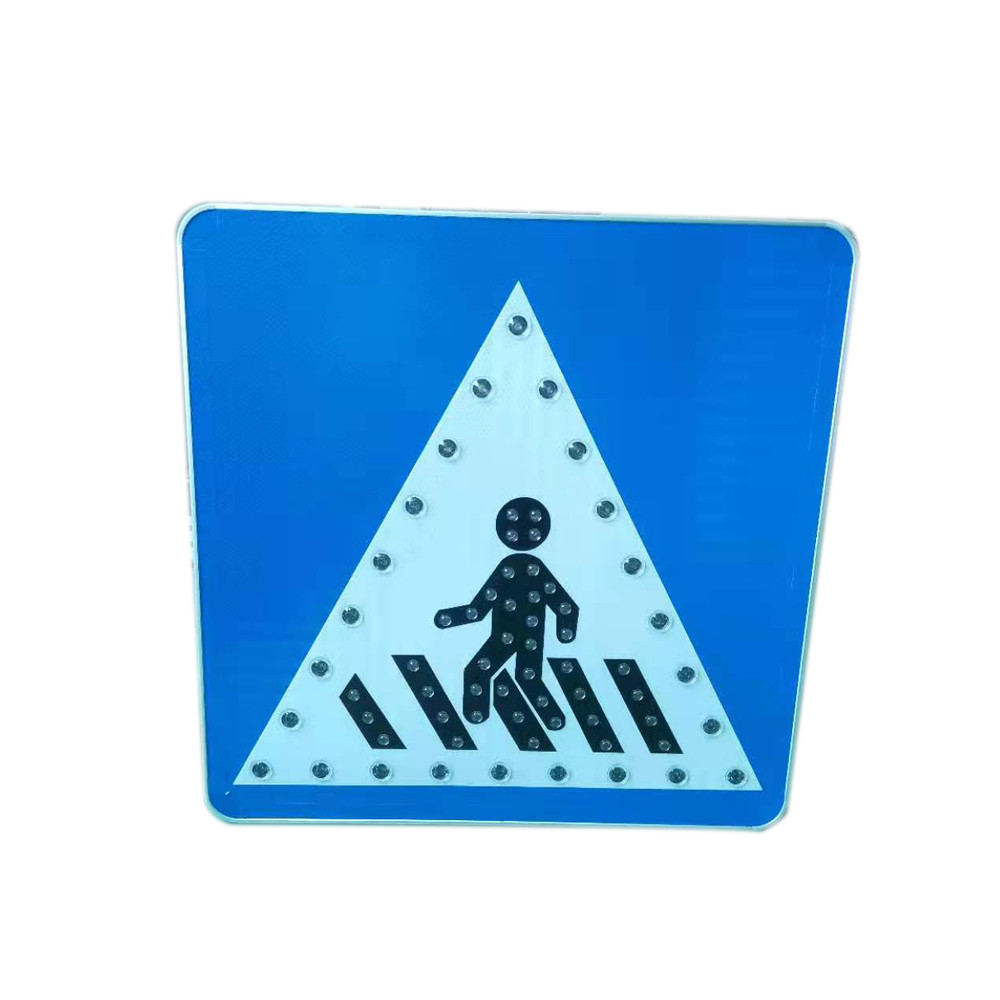 Aluminum Blue 1000 Meters 5mm LED Solar Pedestrian Crossing Sign